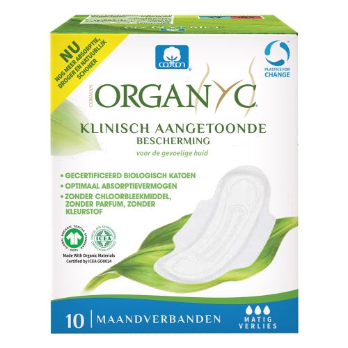 Organyc Maandverbanden Matig Verlies | 10 stuks | PharmaMarket