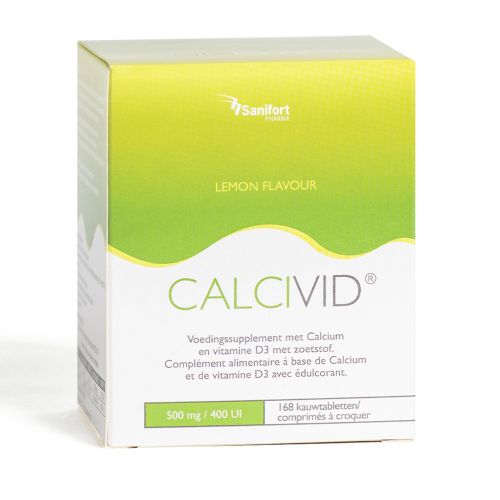 Sanifort Calcivid 500 mg / 400 UI Citroen | 168 kauwtabletten ...