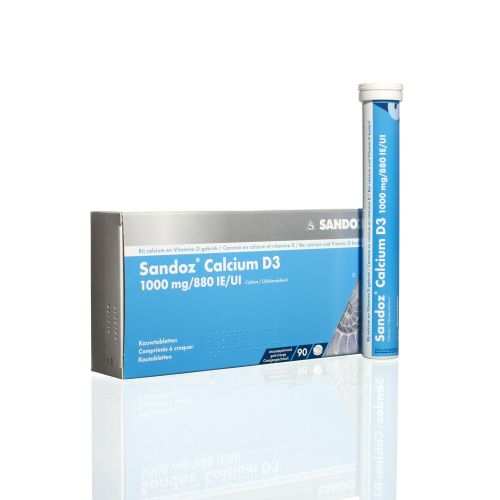 Sandoz Calcium D3 1000 mg/880 IE | 90 kauwtabletten | PharmaMarket